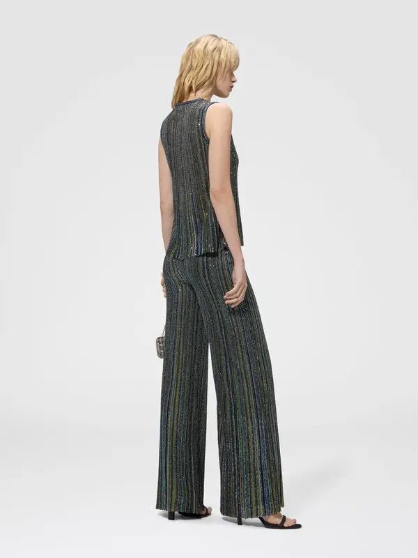 Missoni Ribbed Palazzo Trousers With Sequins