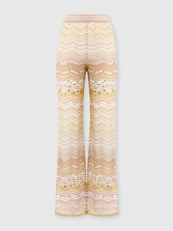 Missoni Wide Chevron Lamé Viscose Trousers With Sequins - Multicoloured