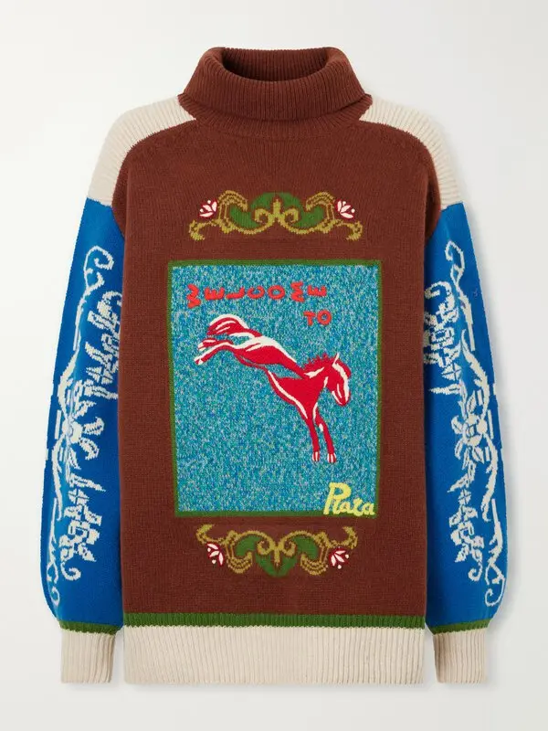 ALEMAIS Lasso Embroidered Merino Wool Sweater