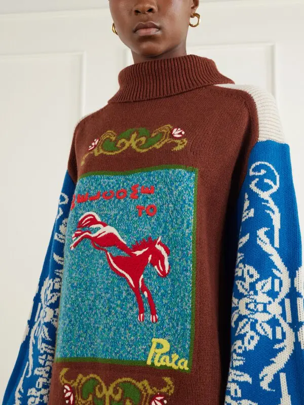 ALEMAIS Lasso Embroidered Merino Wool Sweater