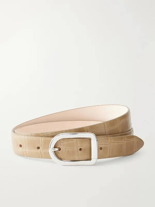 DEHANCHE Mija Embossed Leather Belt - Brown