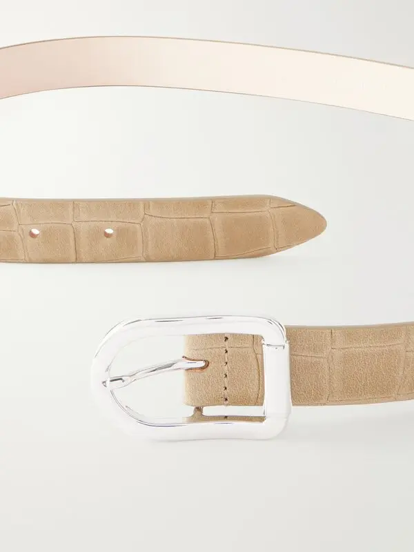 DEHANCHE Mija Embossed Leather Belt - Brown