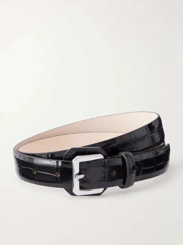 DEHANCHE Nini Embossed Leather Belt - Black