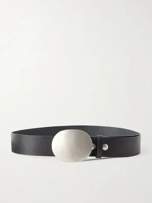 NILI LOTAN Wayne Leather Belt - Black