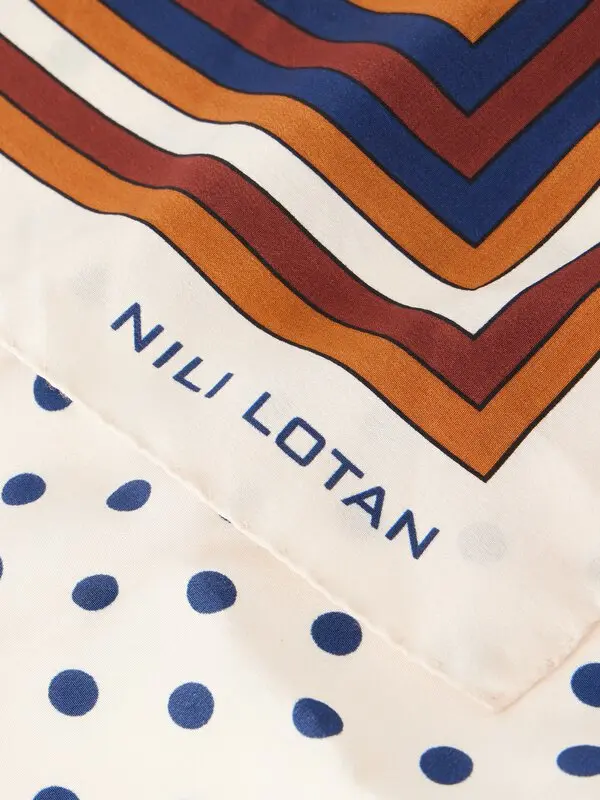 NILI LOTAN Vintage Polka-dots Silk Scarf