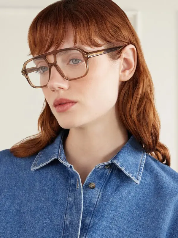 Loewe Slim Aviator-style Acetate Glasses
