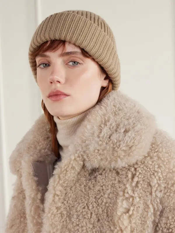 YVES SALOMON Ribbed Wool And Cashmere-blend Beanie