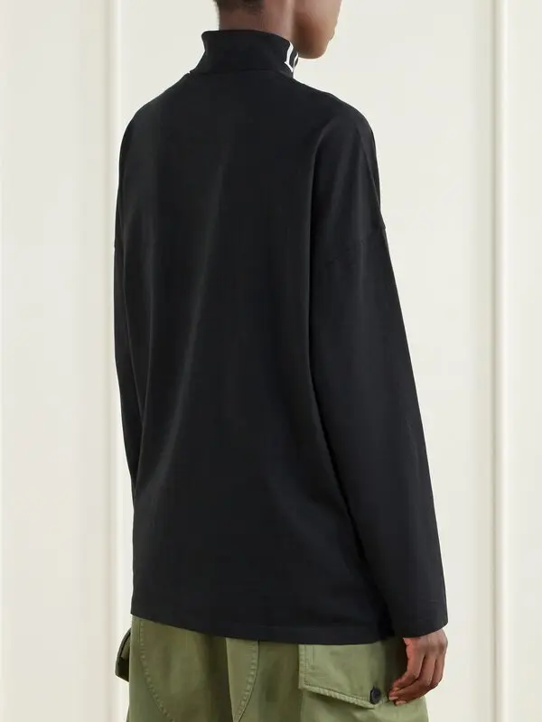 Loewe Logo-print Cotton-jersey Turtleneck Sweatshirt