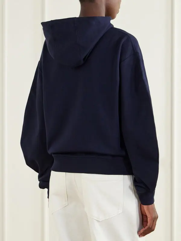 Loewe Logo-embroidered Cotton-jersey Hooded Zip-up Sweatshirt