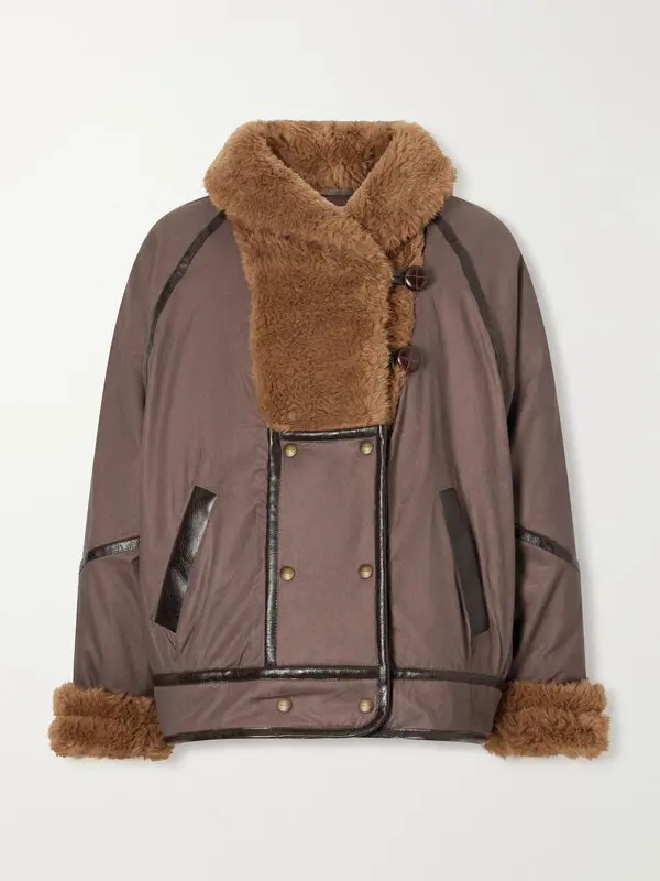 MARANT ETOILE Olinka Plush-trimmed Shell Coat