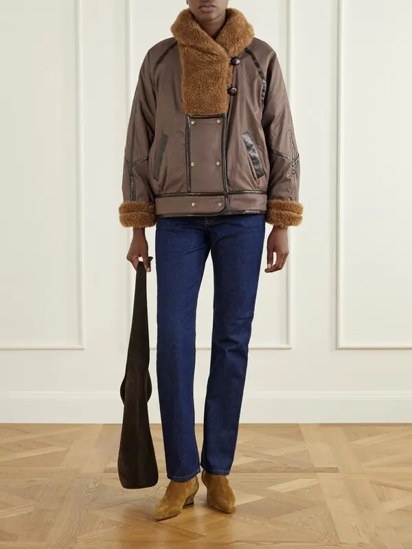 MARANT ETOILE Olinka Plush-trimmed Shell Coat