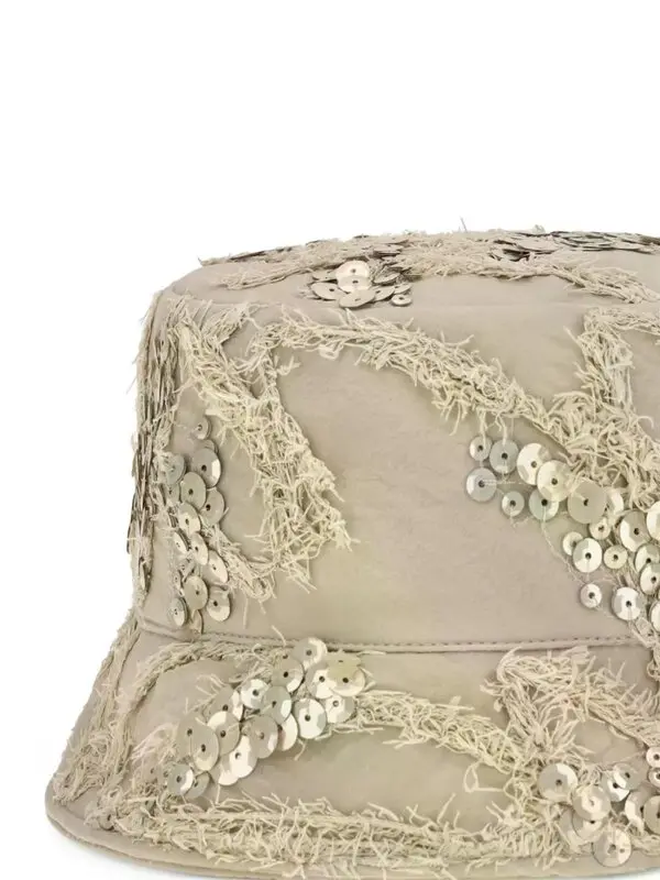 Brunello Cucinelli Sequin-embellished Frayed Bucket Hat