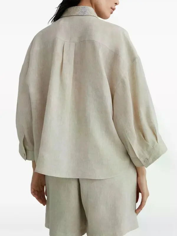 Brunello Cucinelli Embroidered Linen Shirt