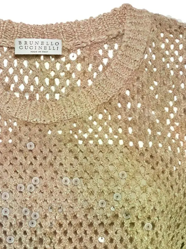 Brunello Cucinelli Sequin-embellished Open-knit Vest