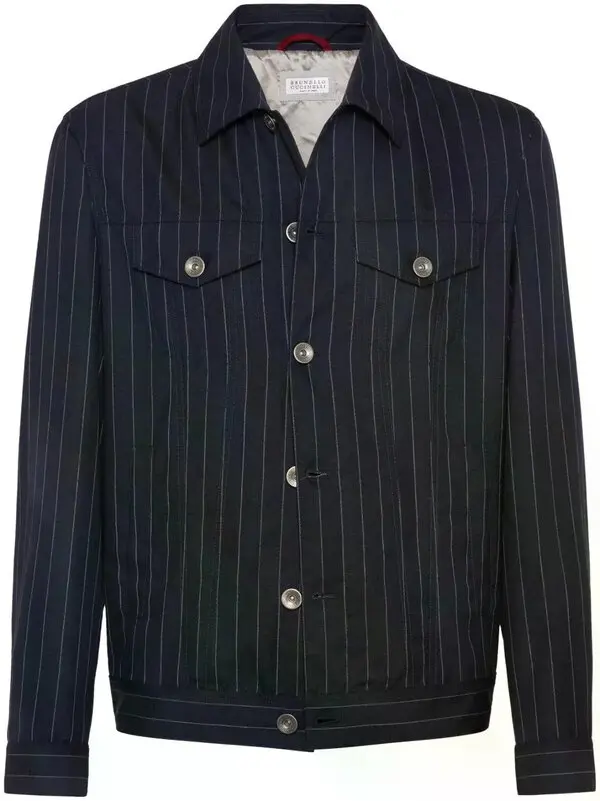 Brunello Cucinelli Striped Virgin-wool Jacket