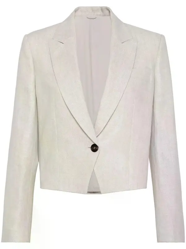 Brunello Cucinelli Cropped Linen Blazer