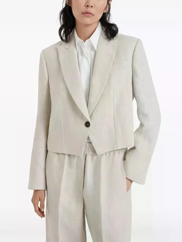 Brunello Cucinelli Cropped Linen Blazer
