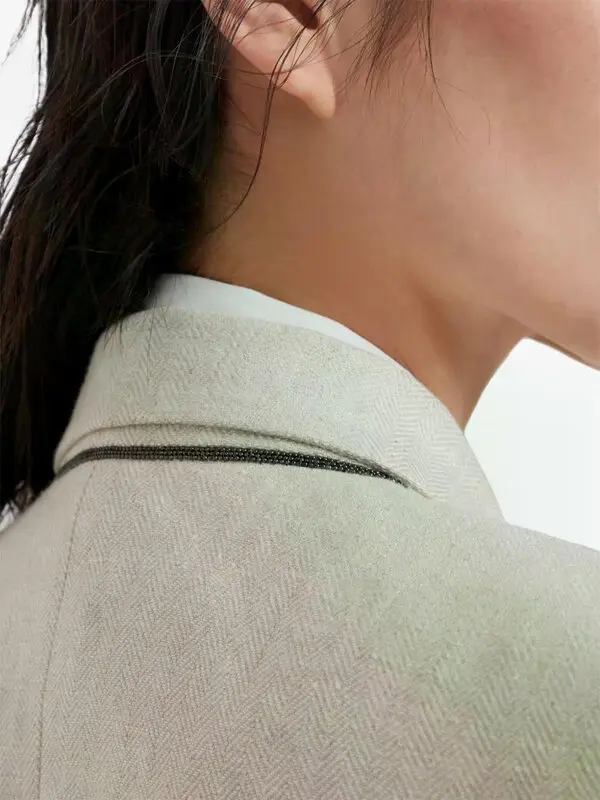 Brunello Cucinelli Cropped Linen Blazer