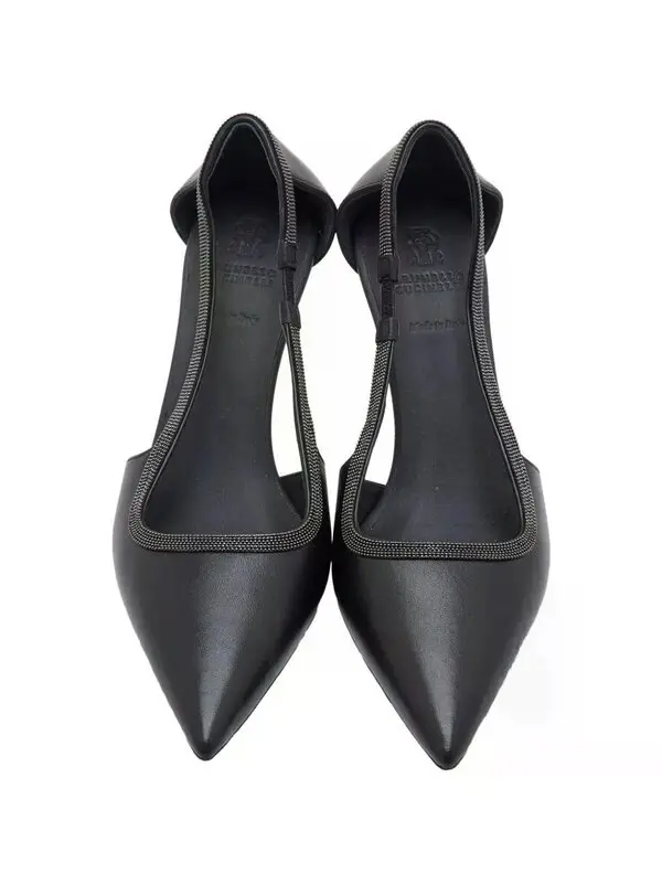 Brunello Cucinelli Leather Cutout Pumps