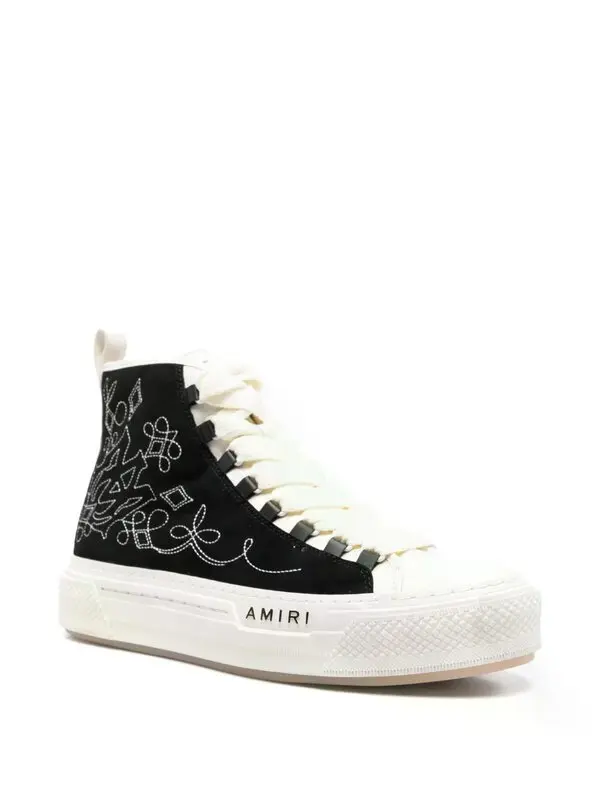 Amiri Western Ma Court Hi Sneakers - Black