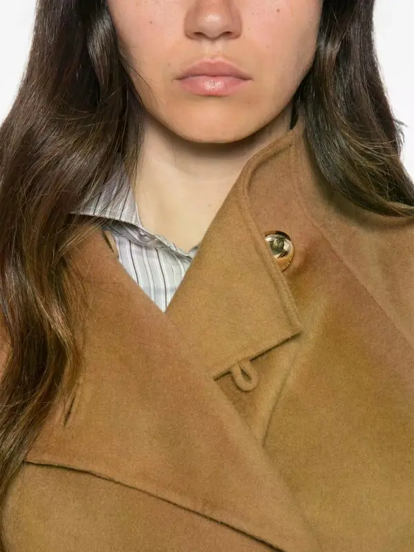 Maje Belted Funnel-neck Coat