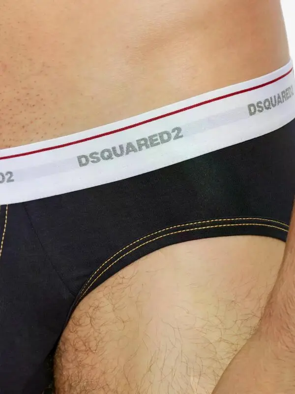 Dsquared2 Logo-waistband Contrast-stitch Briefs