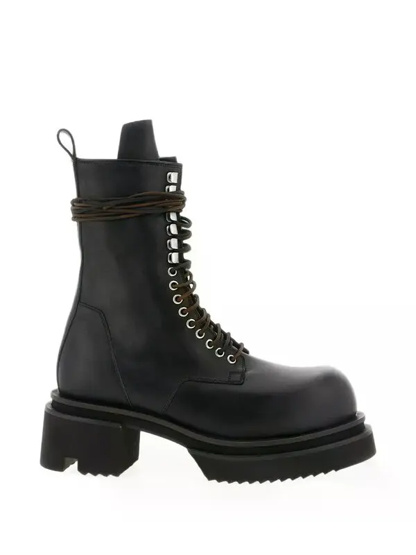 Rick Owens Lace Up Bogun Combat Boots