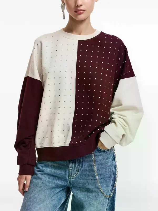Essentiel Antwerp Rhinestone-embellished Color-block Sweatshirt