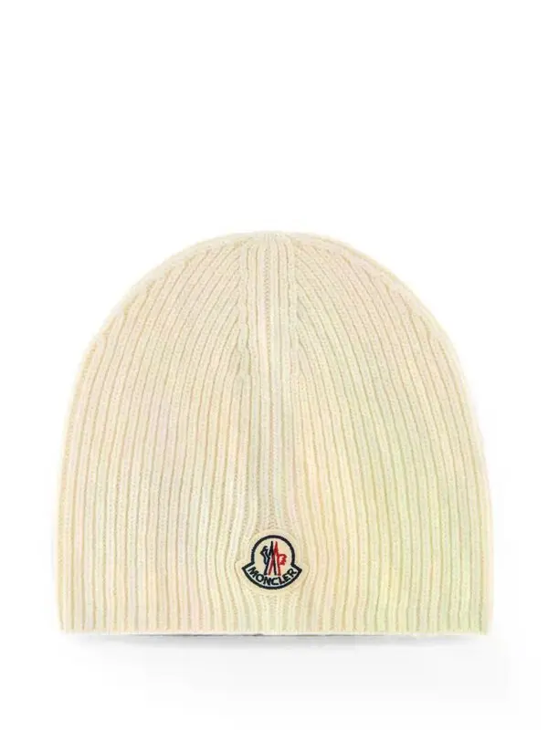 Moncler Logo-patch Ribbed-knit Beanie Hat