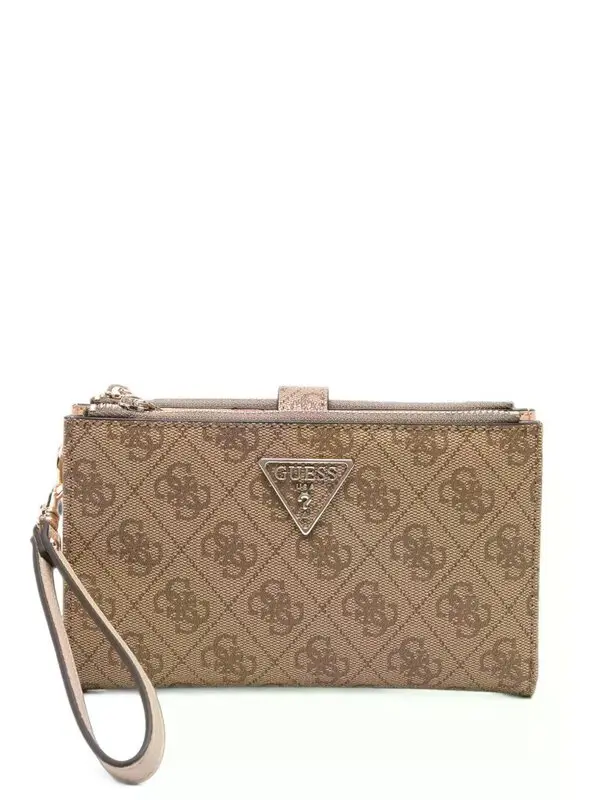 Guess Monogram-print Wristlet Wallet - Neutrals