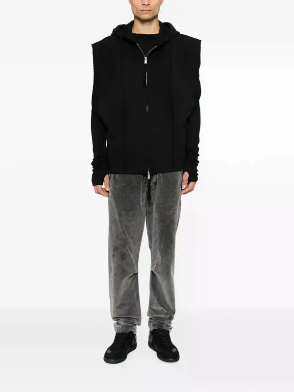 THOM KROM Raw-edge Zip-up Hoodie