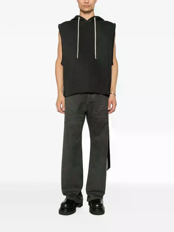 Rick Owens Sleeveless Drawstring Hoodie - Black