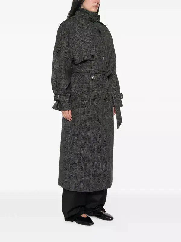 GESTUZ Herringbone Belted Coat