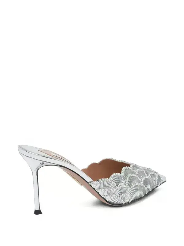 AQUAZZURA Ce Soir Mules 85 - Silver