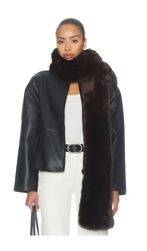 MIMCHIK Faux Fur Shawl - Brown