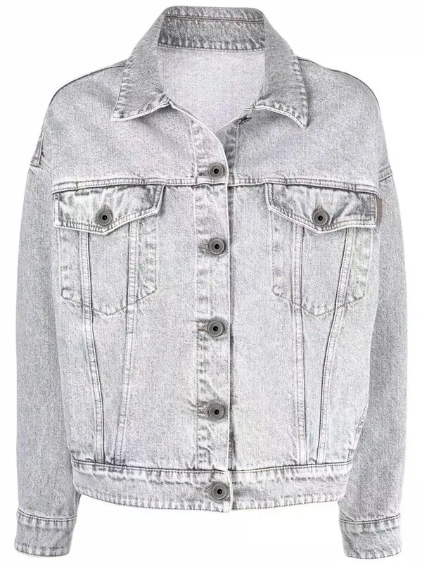 Brunello Cucinelli Oversized Denim Jacket - Grey