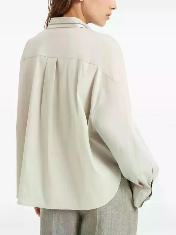 Brunello Cucinelli Appliqué-detail Long-sleeve Shirt