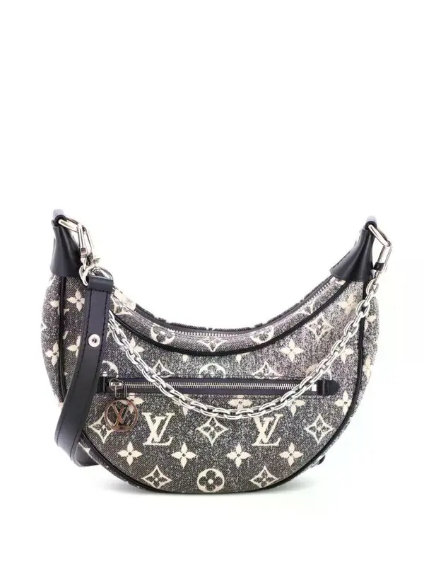 LOUIS VUITTON Monogram Jacquard Denim Hobo Bag - Black