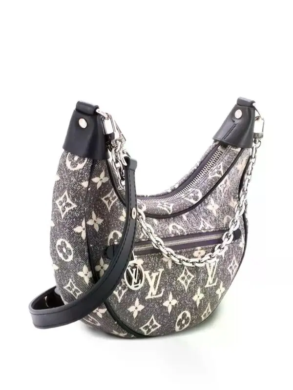 LOUIS VUITTON Monogram Jacquard Denim Hobo Bag - Black