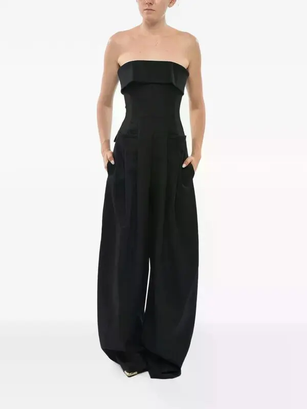 Dsquared2 Strapless Wide-leg Wool Jumpsuit - Black