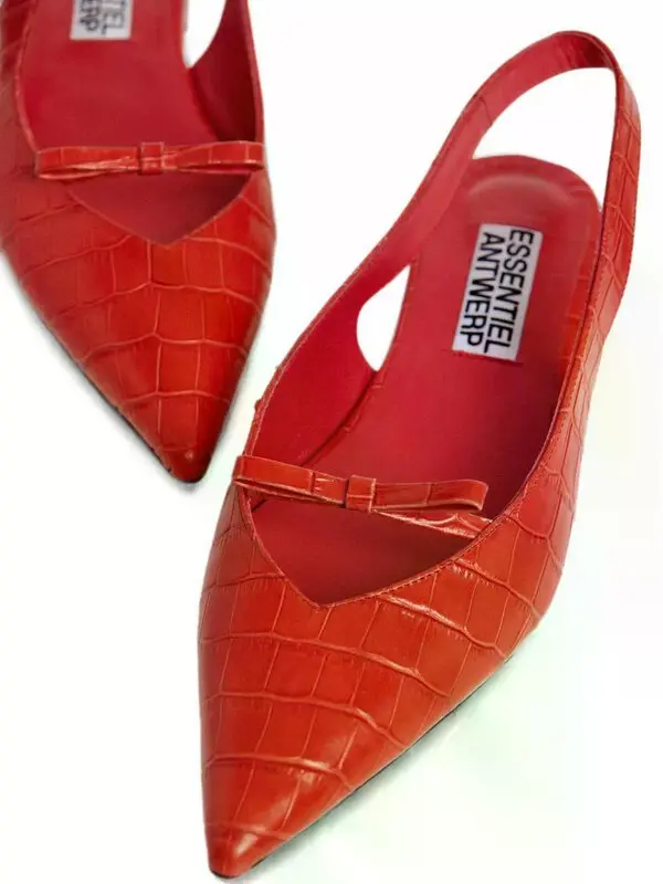 Essentiel Antwerp Klat2 Croc-effect Slingback Flat Pumps