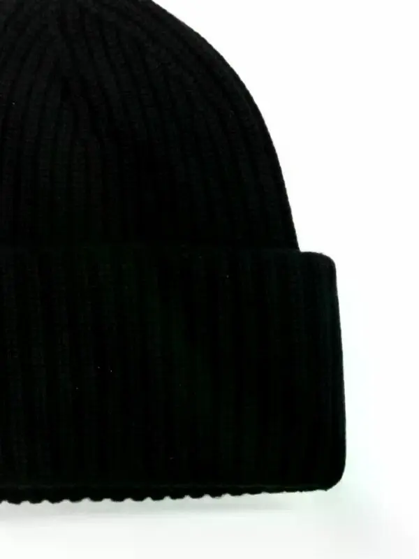Soft Goat Ribbed-knit Beanie Hat