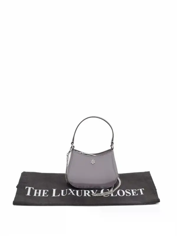 Tory Burch Emerson Patent Leather Tote Bag - Grey