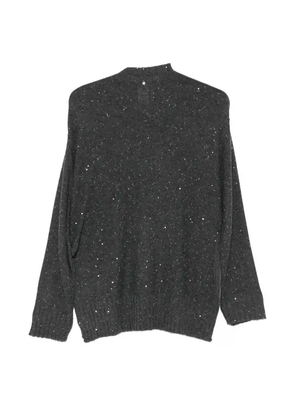 Lorena Antoniazzi Sequin-embellished Side-slit Sweater