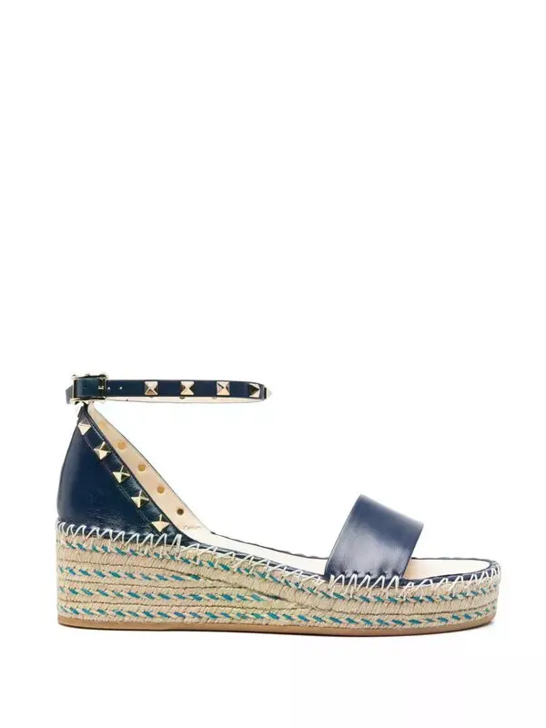 Valentino Garavani Rockstud Flatform Espadrilles - Blue