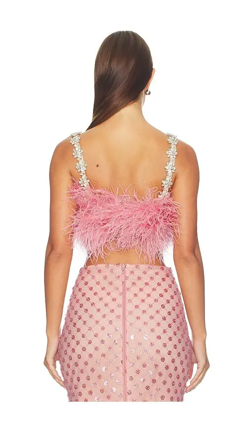 BRONX BANCO Madeline Diamond Feather Crop Top In . Also