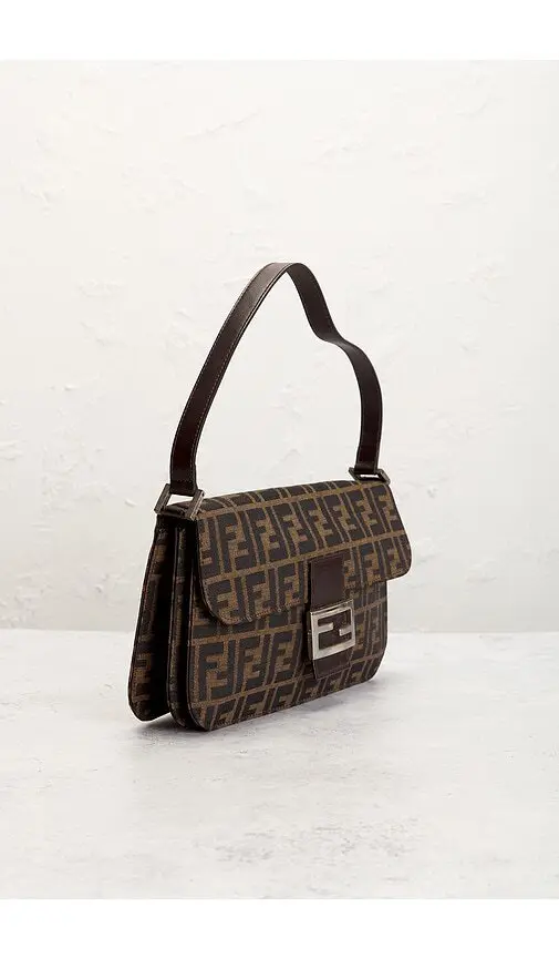 FWRD RENEW Fendi Zucca Monogram Baguette Shoulder Bag