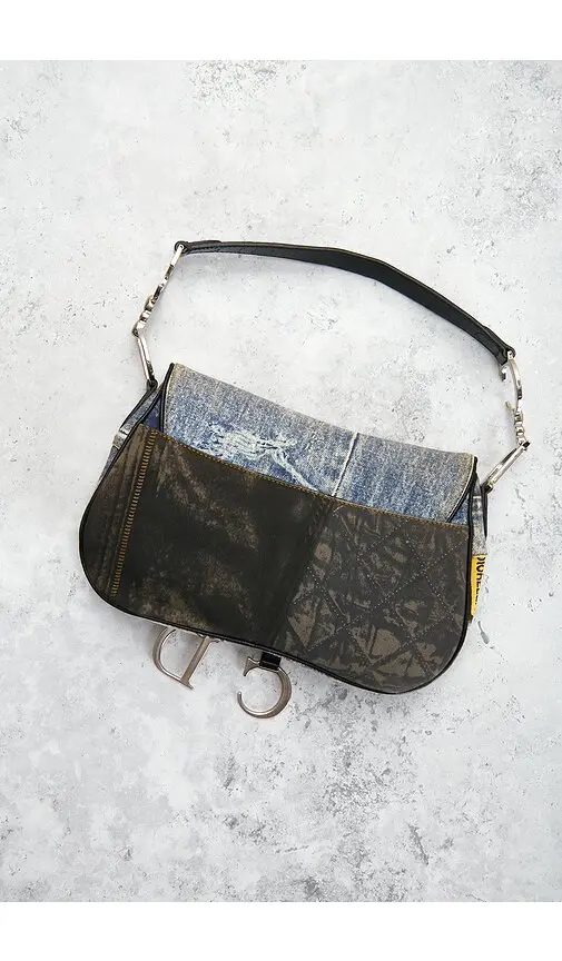 FWRD RENEW Dior Denim Speedway Double Saddle Bag