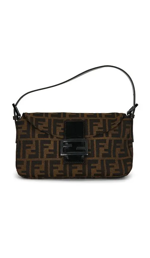 FWRD RENEW Fendi Zucca Monogram Baguette Shoulder Bag