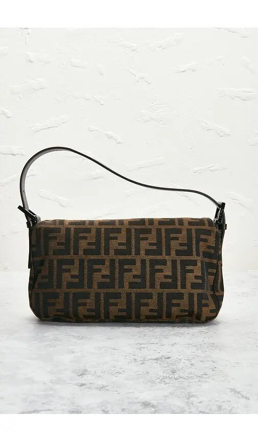 FWRD RENEW Fendi Zucca Monogram Baguette Shoulder Bag